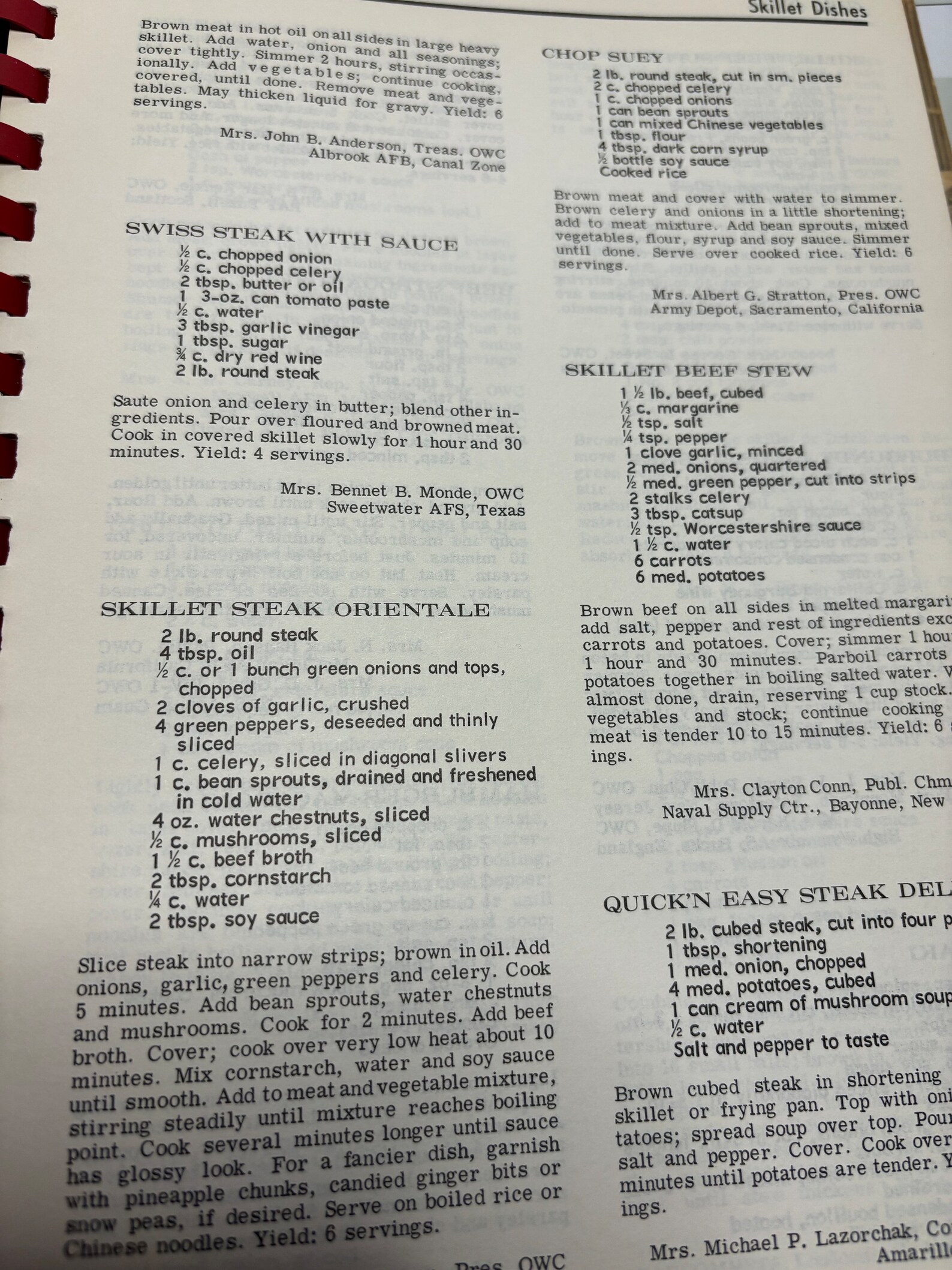 Vintage Cookbook 2000 Worldwide Favorite Recipes of Military Officers ...