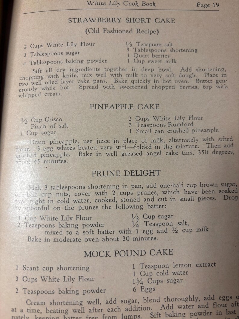 Rare 1931 White Lily Flour Cookbook Vintage Knoxville TN Collectible ...