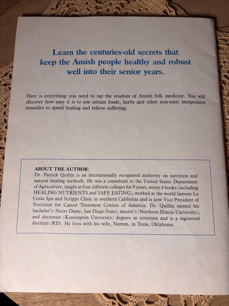 Amish Folk Medicine Book Wisdom Of Amish Healing Patrick Quillin