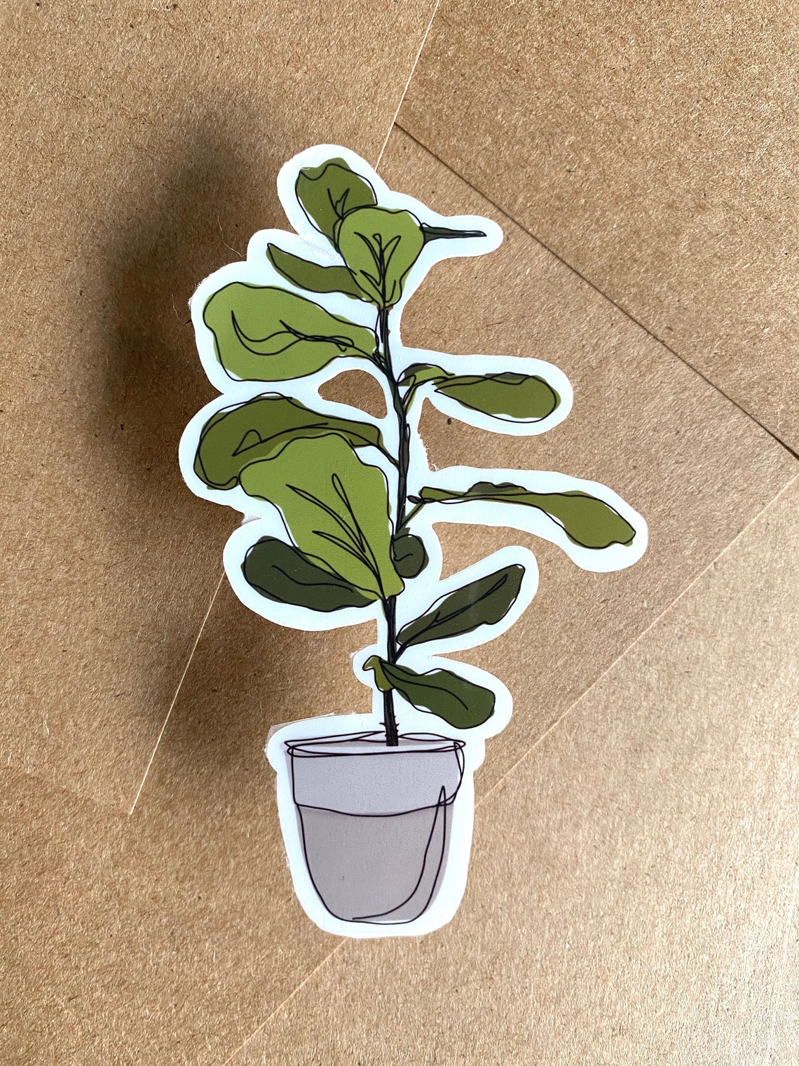 Fiddle Leaf Fig Plant Sticker Weatherproof Vinyl Sticker | Etsy