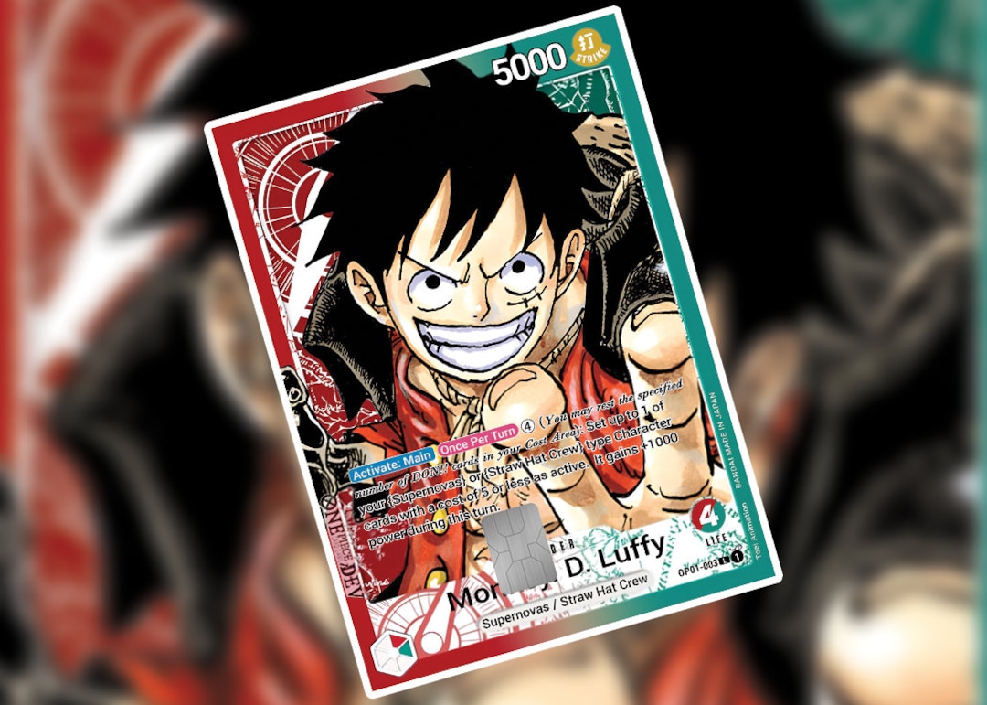 Luffy's One Piece Trading Card Game Debit Card Sticker - Etsy
