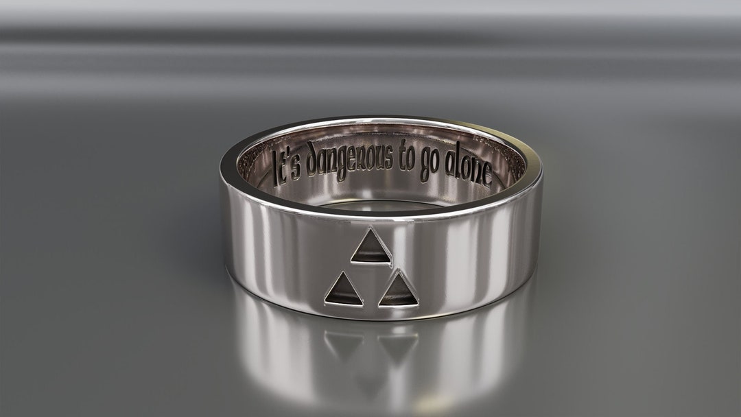 Sterling Silver Triforce Ring, Zelda Engagement Band, Geek Engagement ...