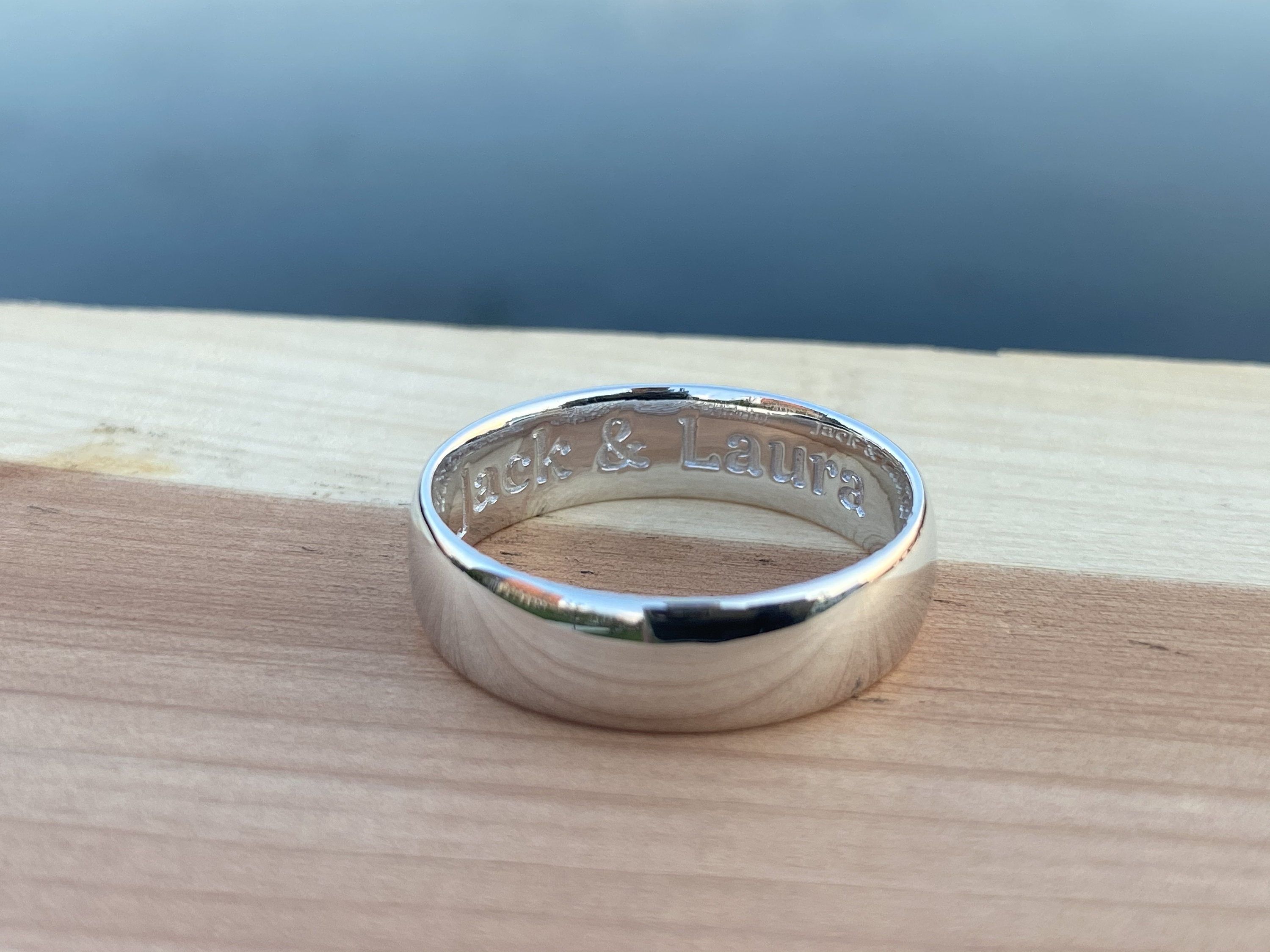 Your Name Wedding Band, Engraved Wedding Ring, Personalized Men's Women ...