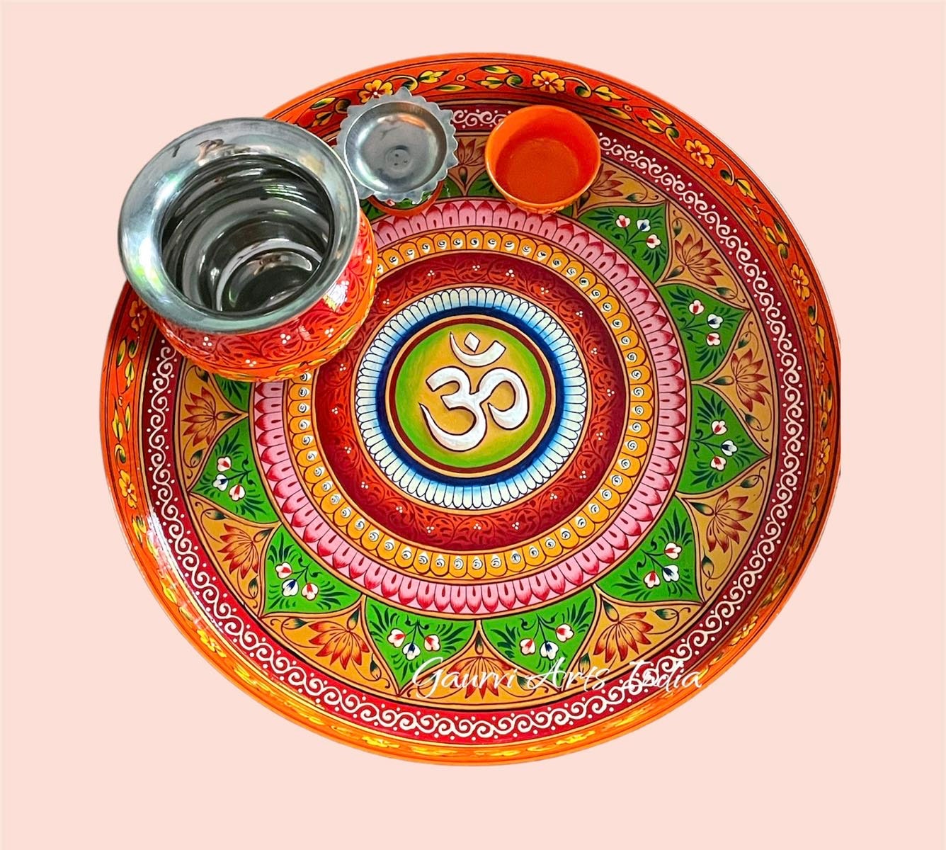 Puja Thali Indian Hand Painted Thali Set Best Gift for Her Pooja Thali ...