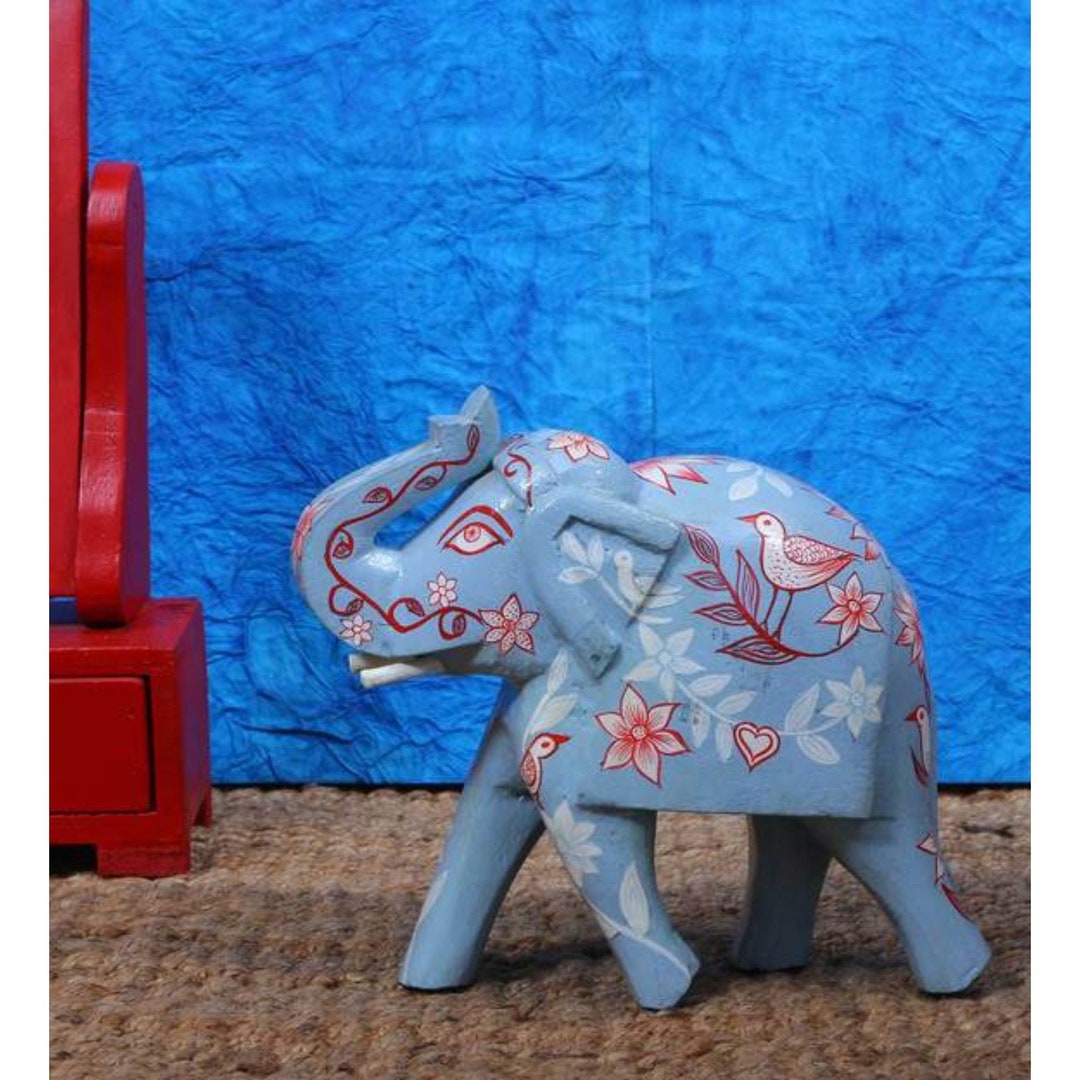 Wooden Elephant Figurine for Home Decor Decorative Statue and - Etsy