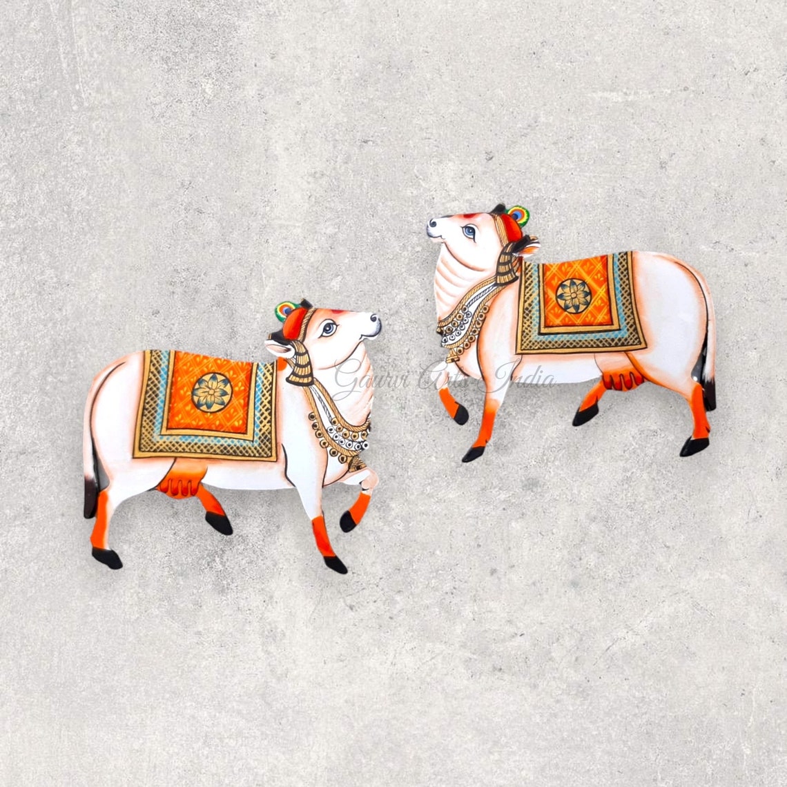 Wall Decor Cow Cut Outs Pichwai Cows Set of 2 Frame DIY Art Wall Decor ...