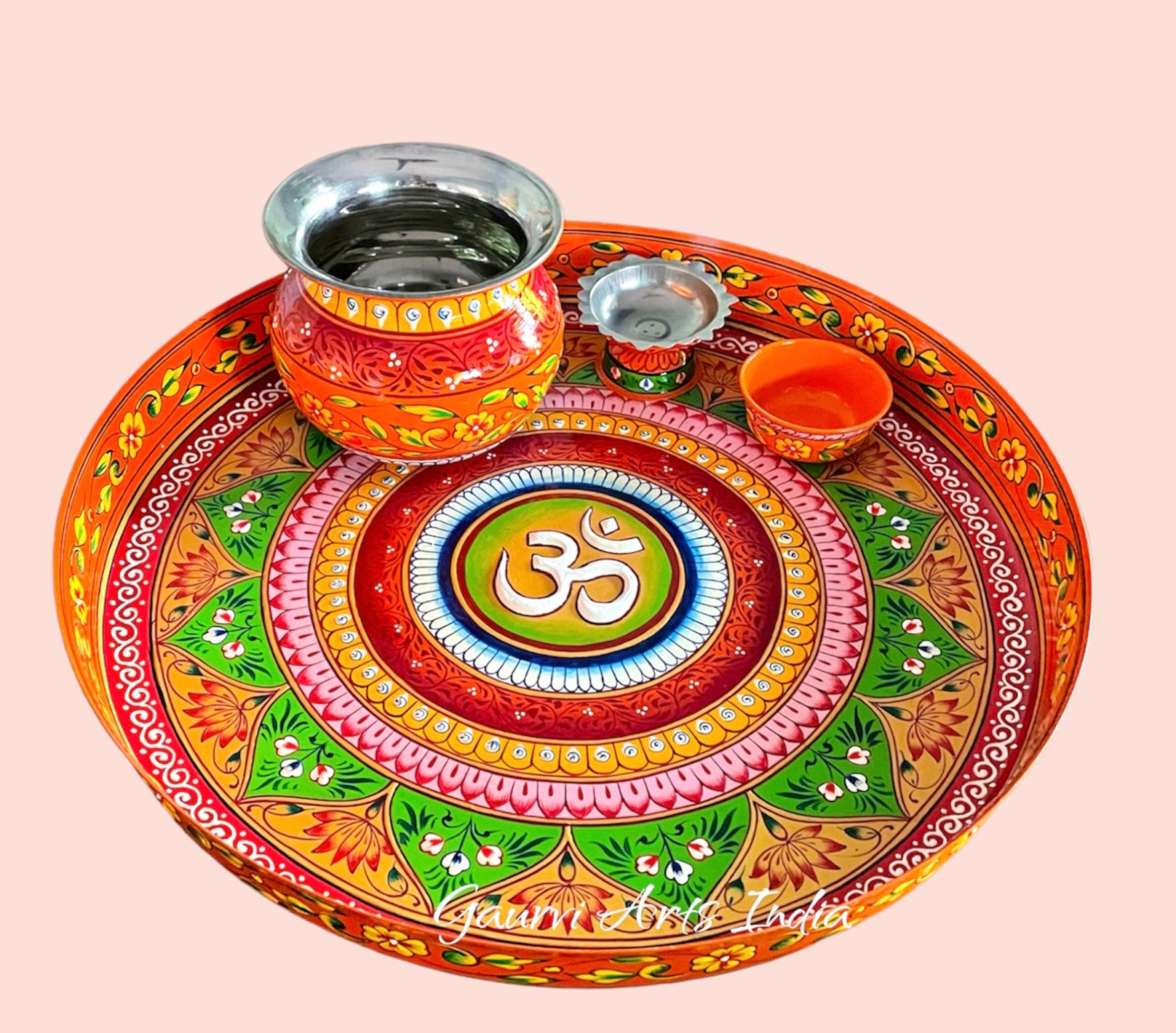 Puja Thali Indian Hand Painted Thali Set Best Gift for Her Pooja Thali ...
