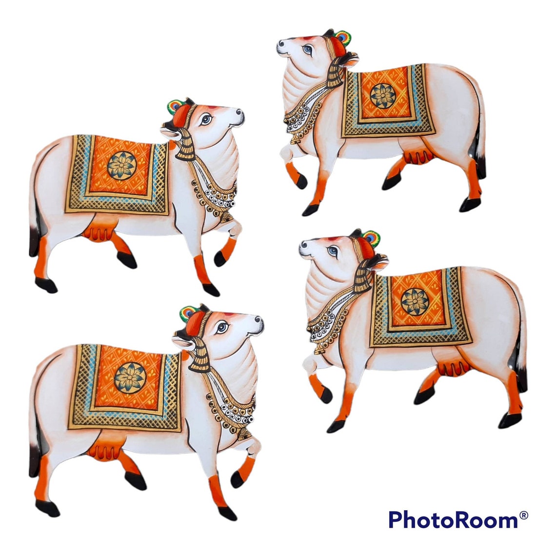 Wall Decor Cow Cut Outs Pichwai Cows Set of 2 Frame DIY Art - Etsy