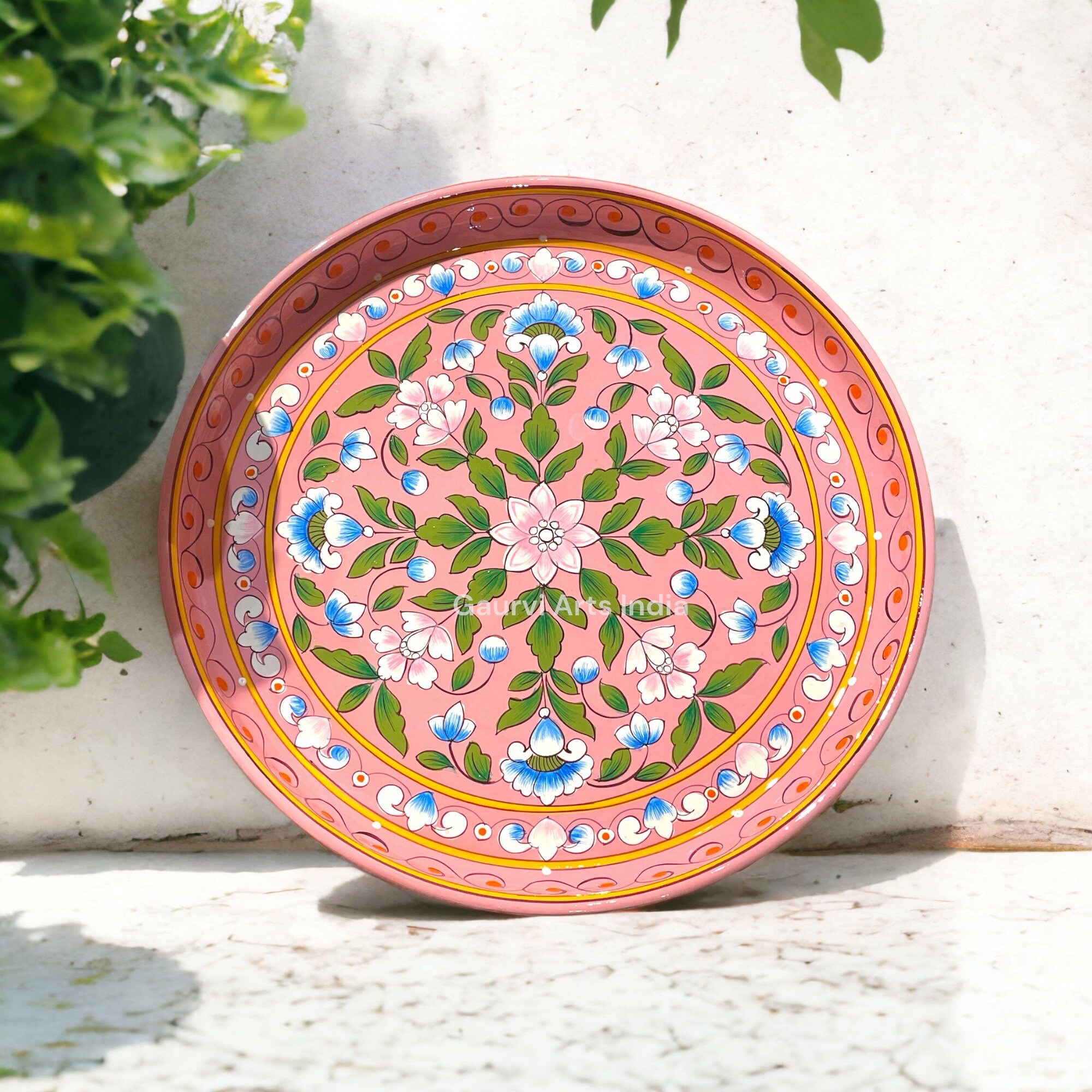 Puja Thali Indian Hand Painted Thali Set Best Gift for Her - Etsy