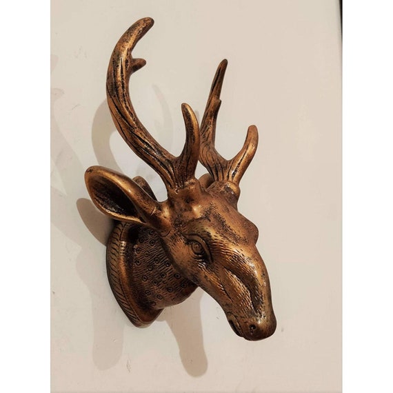 Brown Metal Stag Head