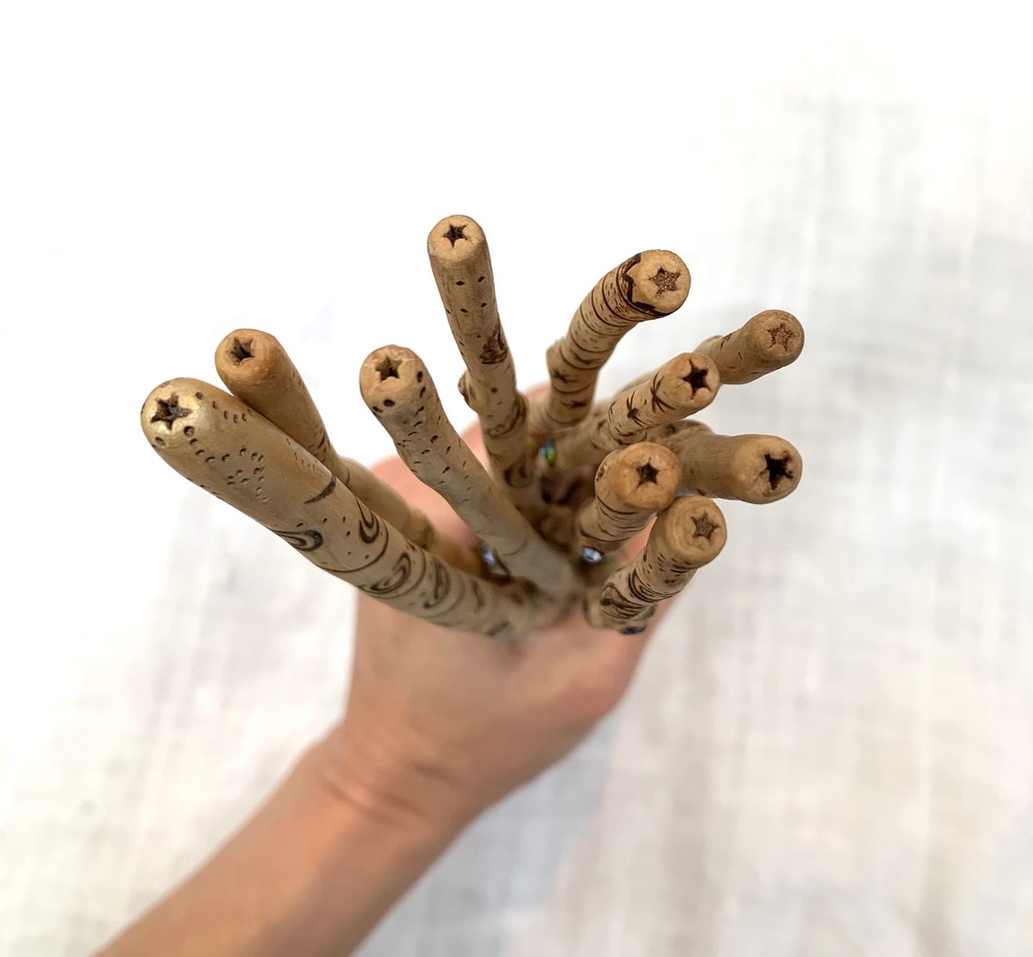 Custom Wand - Embellished, Wood Burned Cottonwood, Star Naturally ...