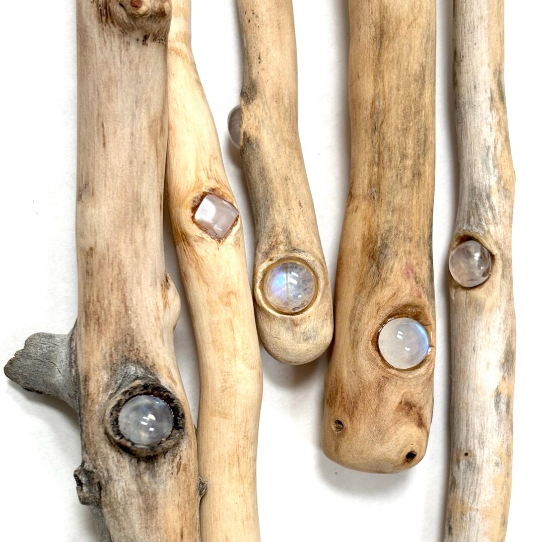 Moonstone Cottonwood Wands With Star Naturally Occurring - One of a ...