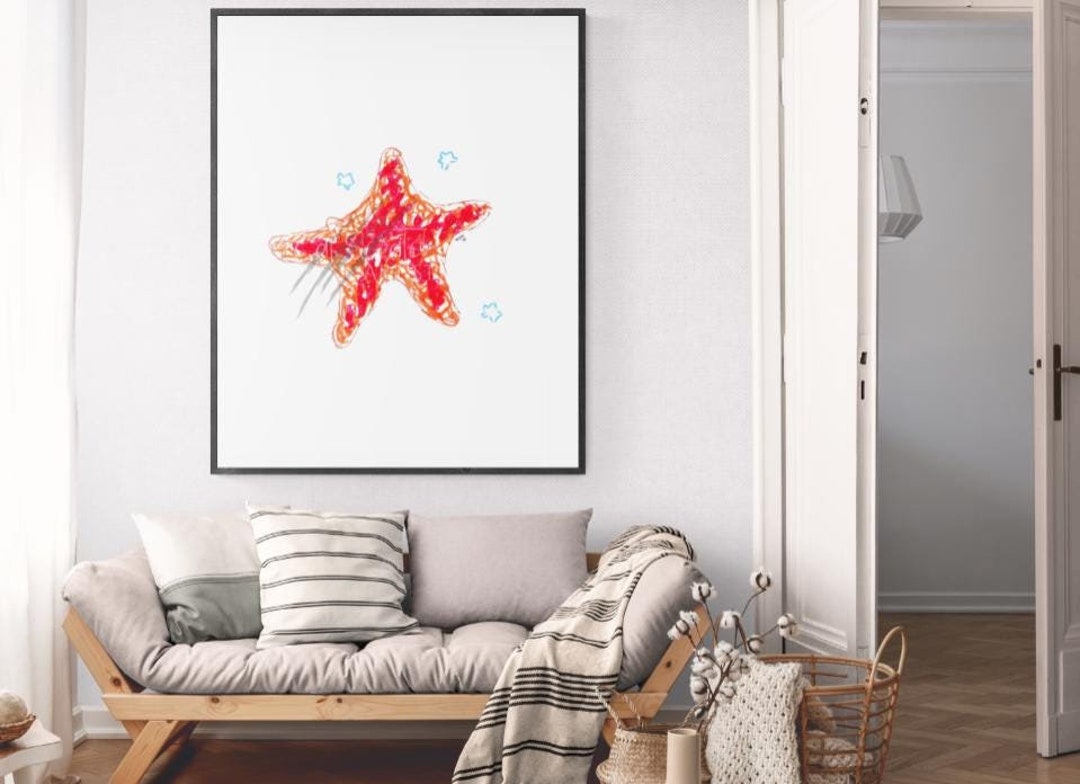 Sally the Starfish - Orange, Blue, Red, Animal, Sealife, Ocean, Digital ...