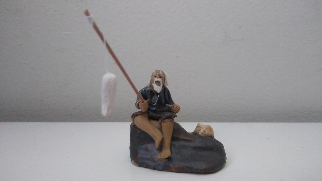 Mudmans, Miniature Mudman Figurine, Fisherman With Fishing Pole for ...