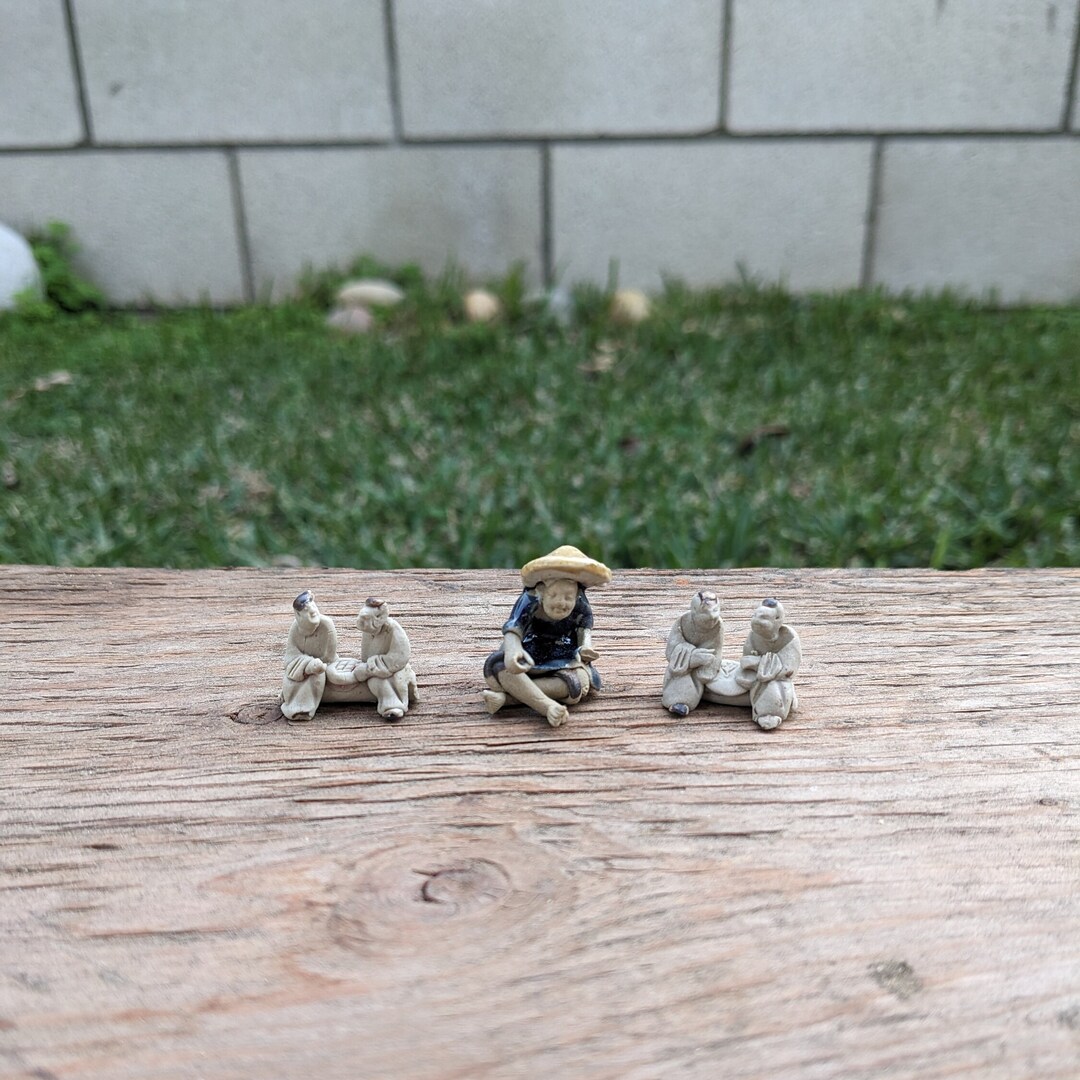5 Mud Mans, Miniature Mudman Figurine, Mudmans for Bonsai - Etsy