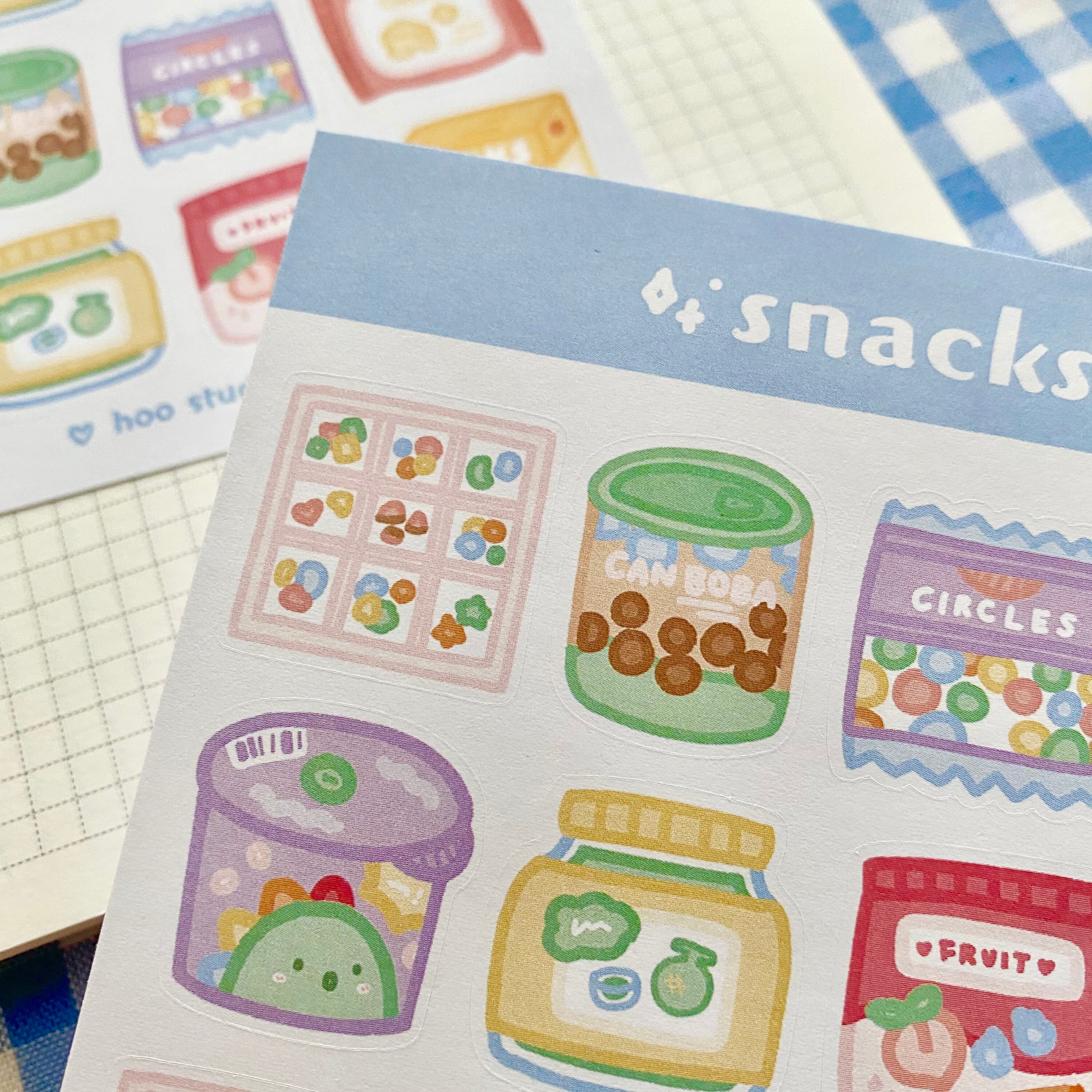 Snacks Sticker Sheet Aesthetic Cute Junk Food Stickers For | Etsy