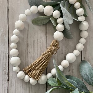 White Distressed Garland | Farmhouse Garland |white Wood Garland ...