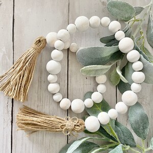 White Distressed Garland | Farmhouse Garland |white Wood Garland ...