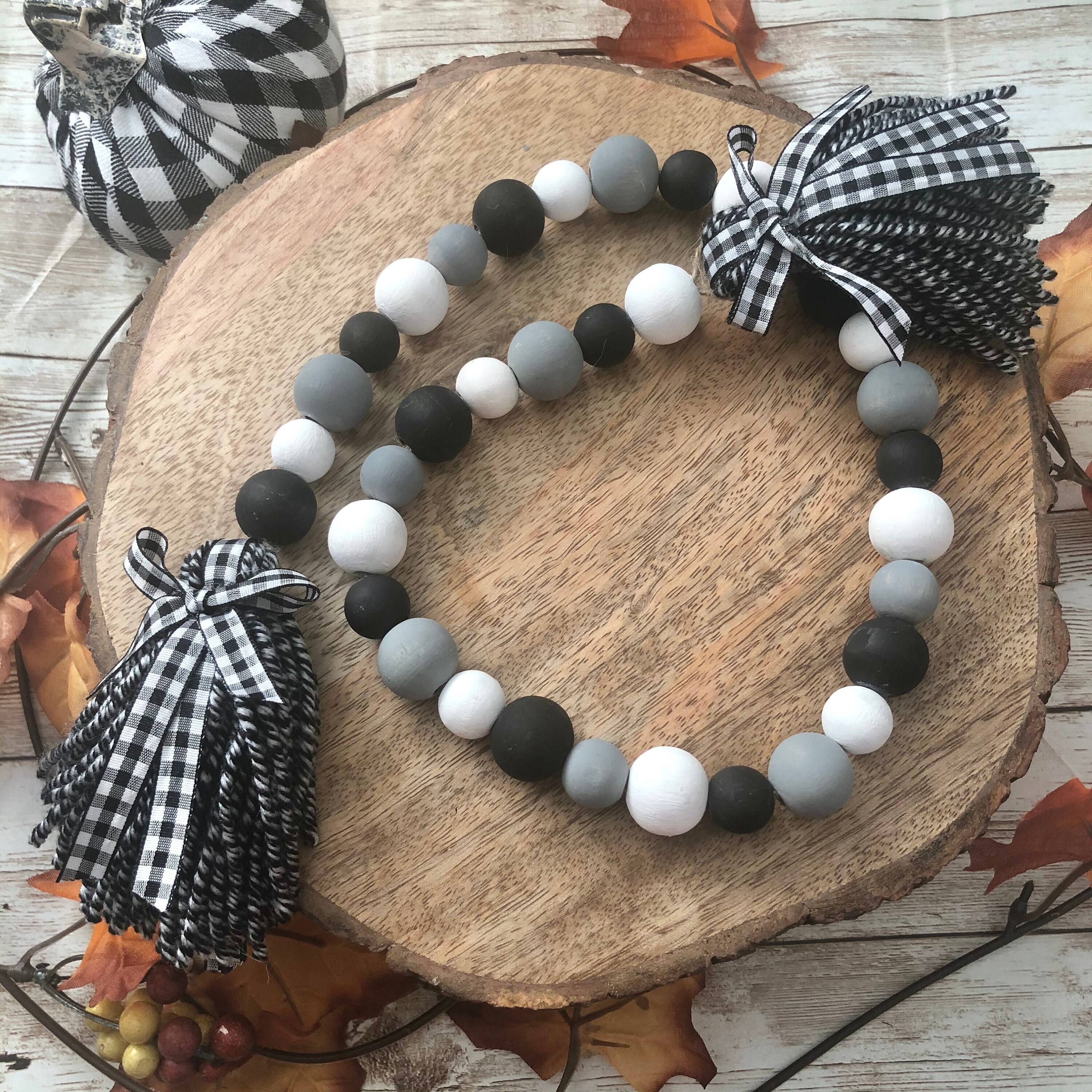 Buffalo Check Garland Plaid Garland White and Black | Etsy