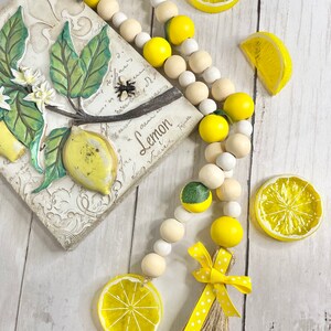 Lemon Garland Lemon Garland Lemon Decor Wood Bead | Etsy