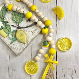 Lemon Garland Lemon Garland Lemon Decor Wood Bead | Etsy