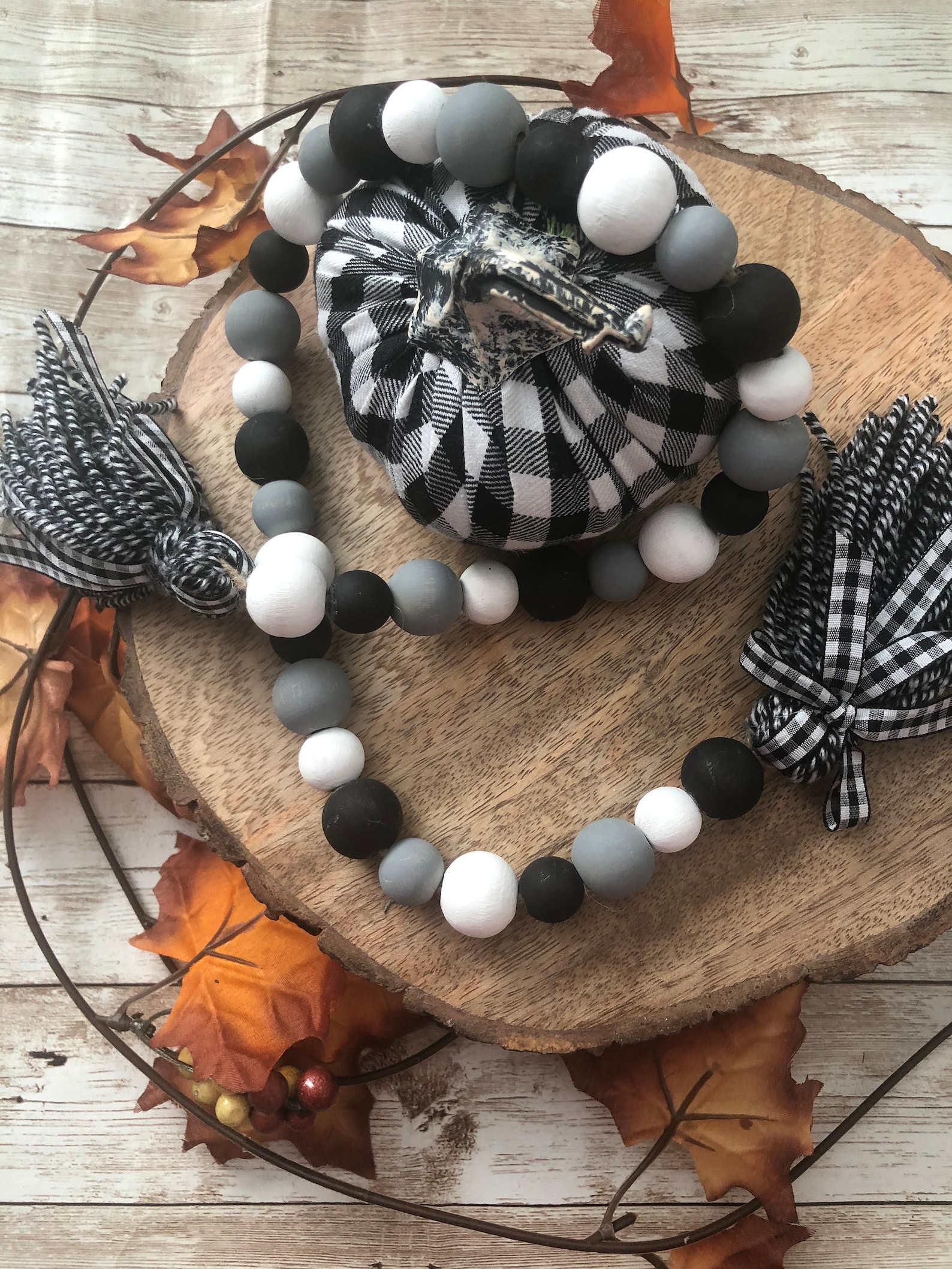 Buffalo Check Garland Plaid Garland White and Black | Etsy