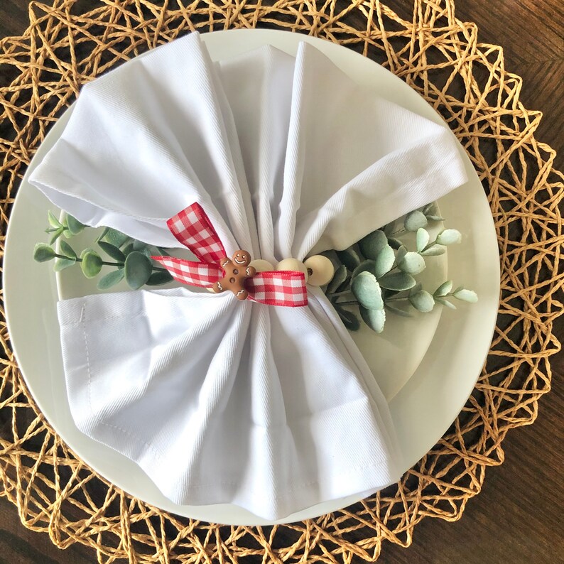 Gingerbread Napkin Rings, Gingerbread Decor, Christmas Decor, Table ...