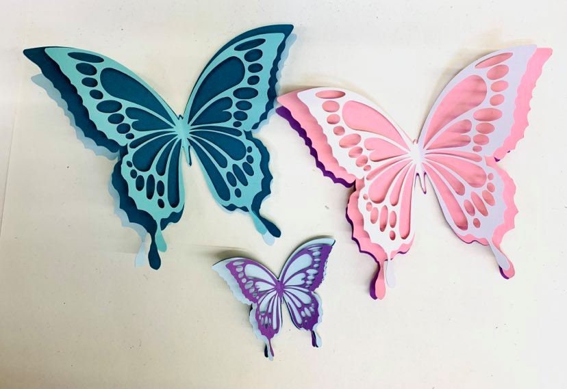 Butterfly 3D Cricut Pattern, SVG and PDF Cutting Files. Winter ...