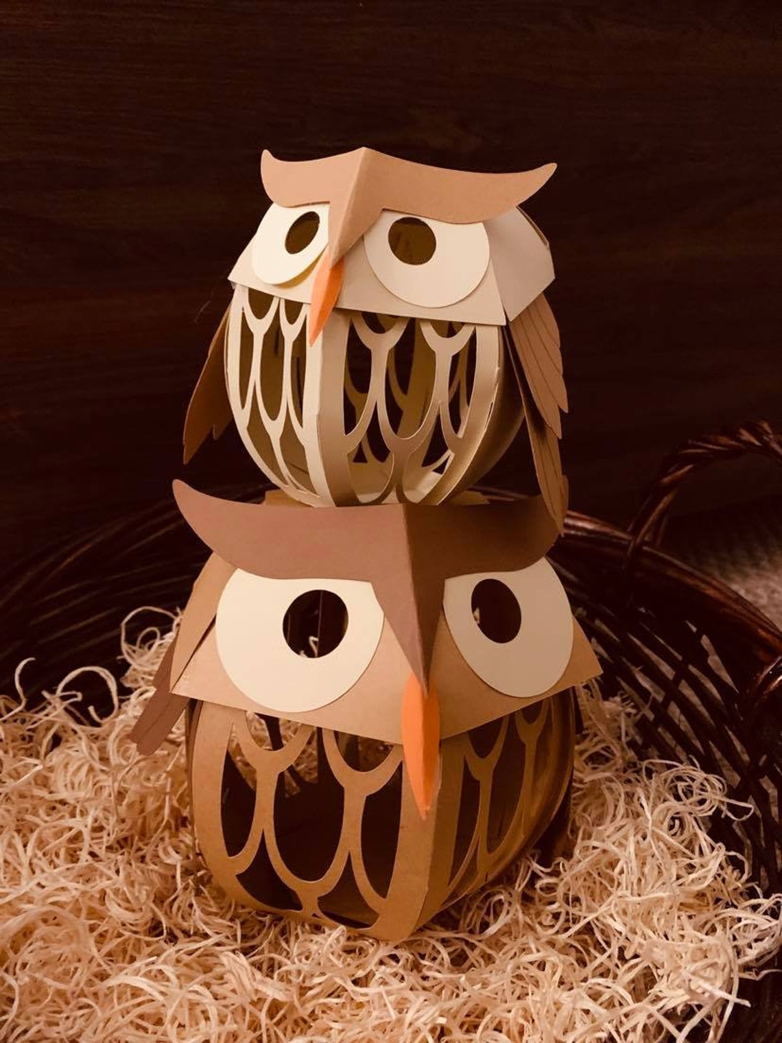 Pumpkin Owl Lantern SVG and PDF Cutting Files DIY Fall Decor - Etsy