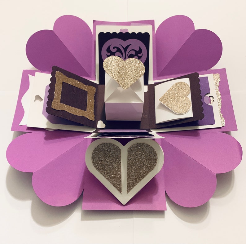 Valentine's Explosion Box 3D SVG and PDF Cutting Files, Memory Box Gift ...