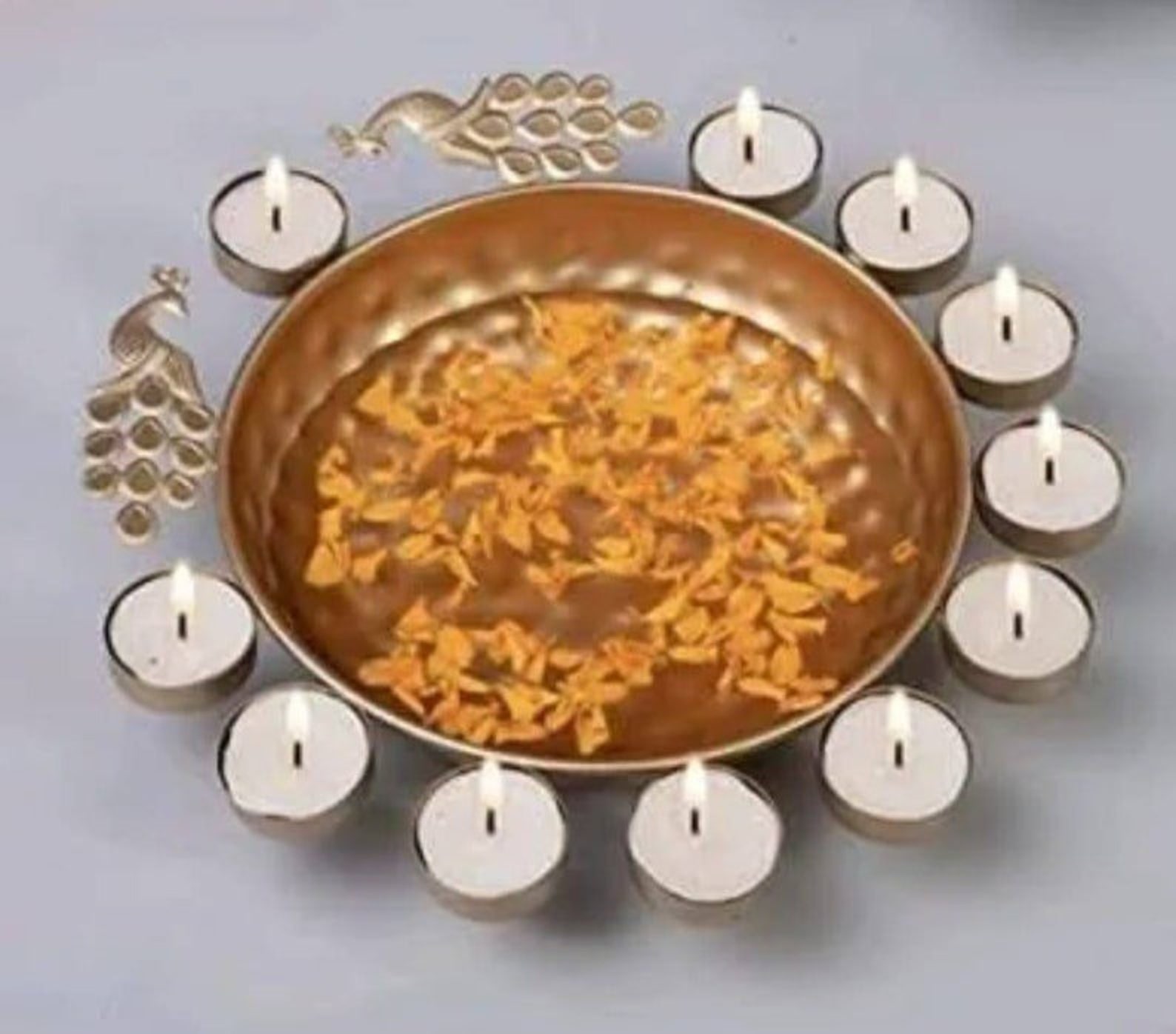 Diya Urli Set 3pcs Peacock Urli Bowl Diwali Decor Peacock - Etsy