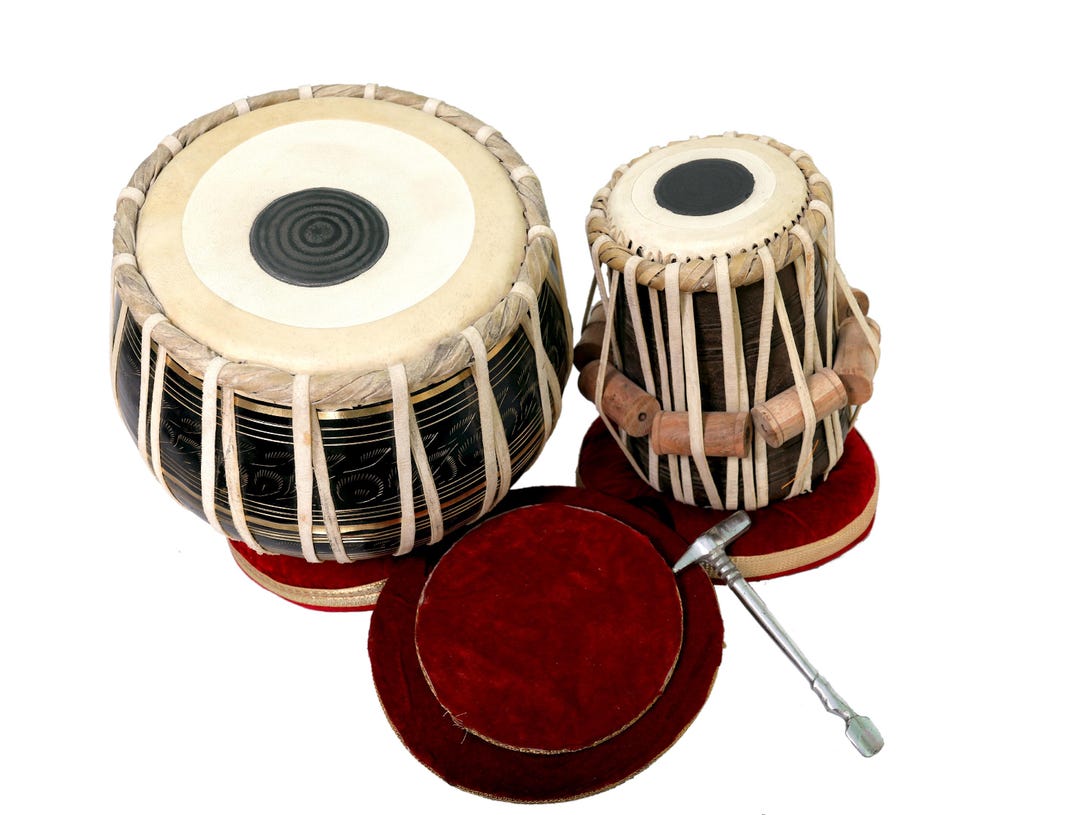 Classical Tabla Set, Indian Basic Tabla Set, Black Bayan and Sheesham ...