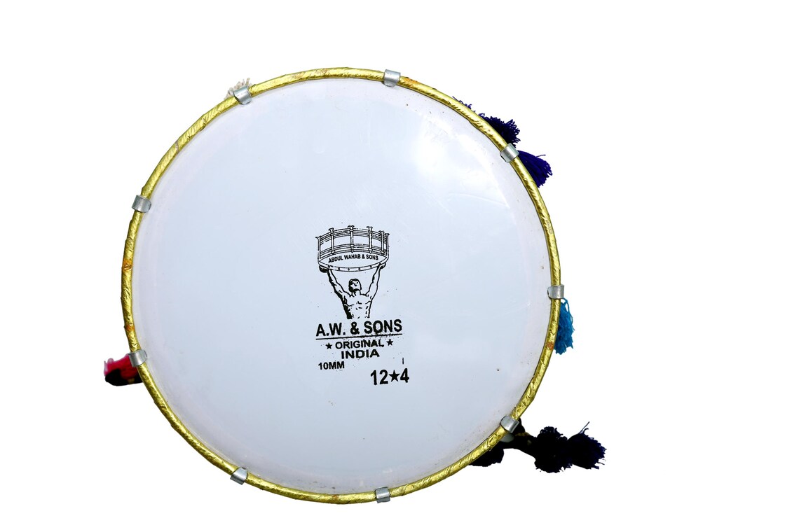 Laxmiartsandcraft Handmade Indian Dhol Instrument, Natural Barrel ...