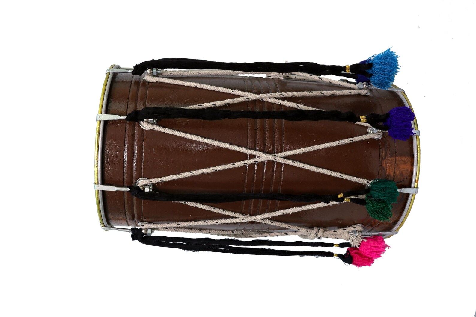 Laxmiartsandcraft Handmade Indian Dhol Instrument, Natural Barrel ...