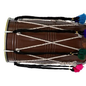 Laxmiartsandcraft Handmade Indian Dhol Instrument, Natural Barrel ...