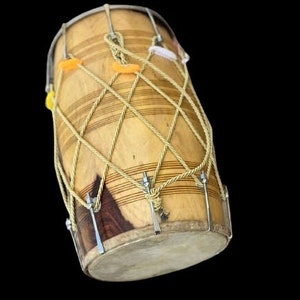 Mango Wood Dhol, Natural Barrel Shaped Dhol , Padded Bag, Beaters ...
