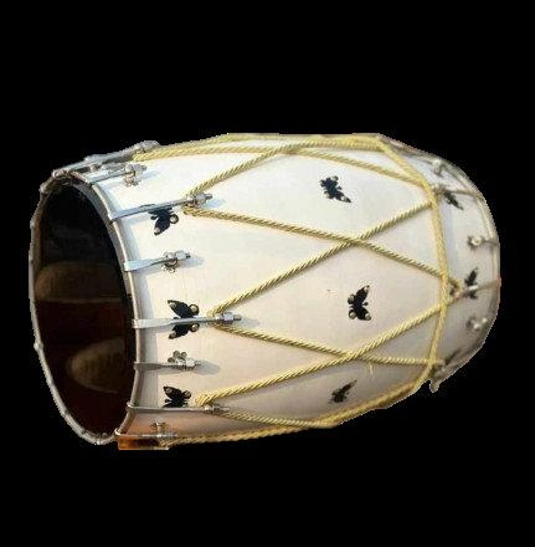 Iron Made Punjabi Bhangra Dhol, Natural Barrel Shaped Dhol , Padded Bag ...
