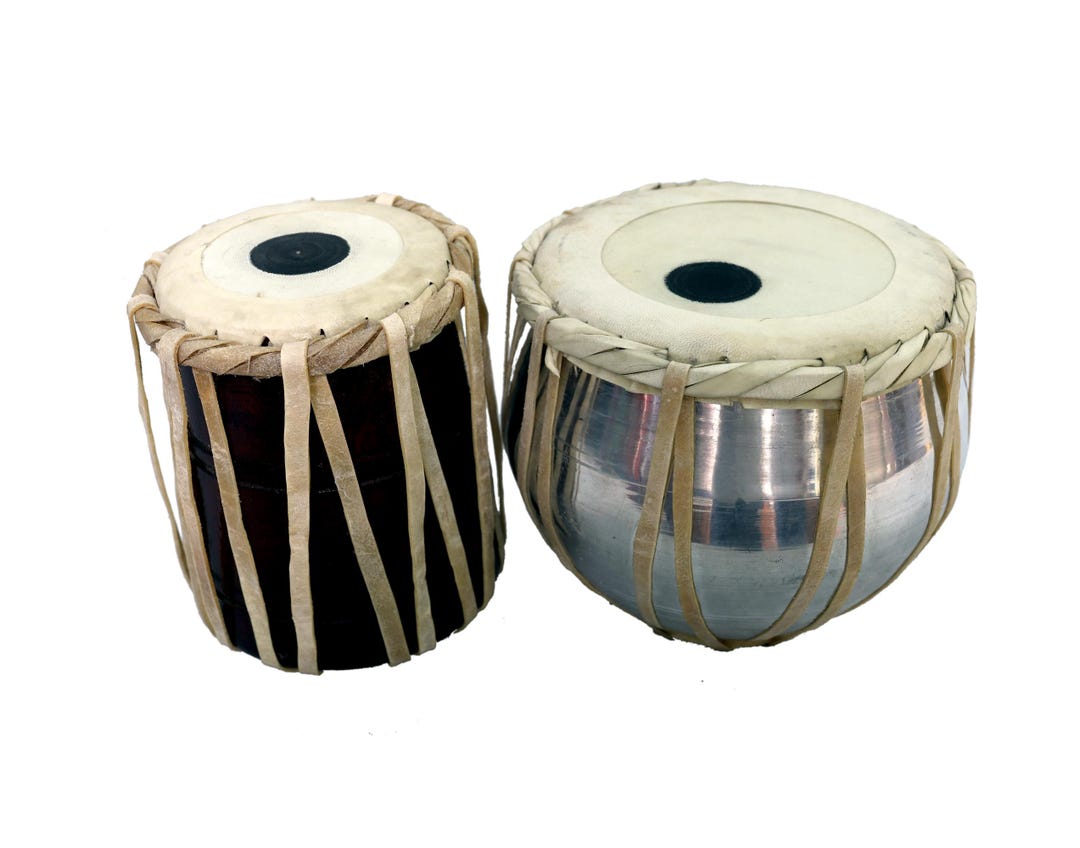 Decorative Handmade 7" Tabla Drum Set With Cushion, Student Tabla Set ...