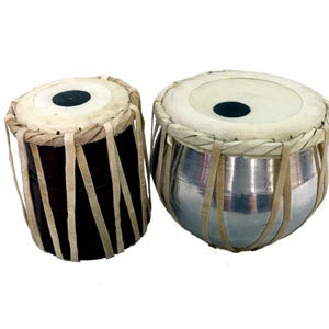 Decorative Handmade 7" Tabla Drum Set With Cushion, Student Tabla Set ...