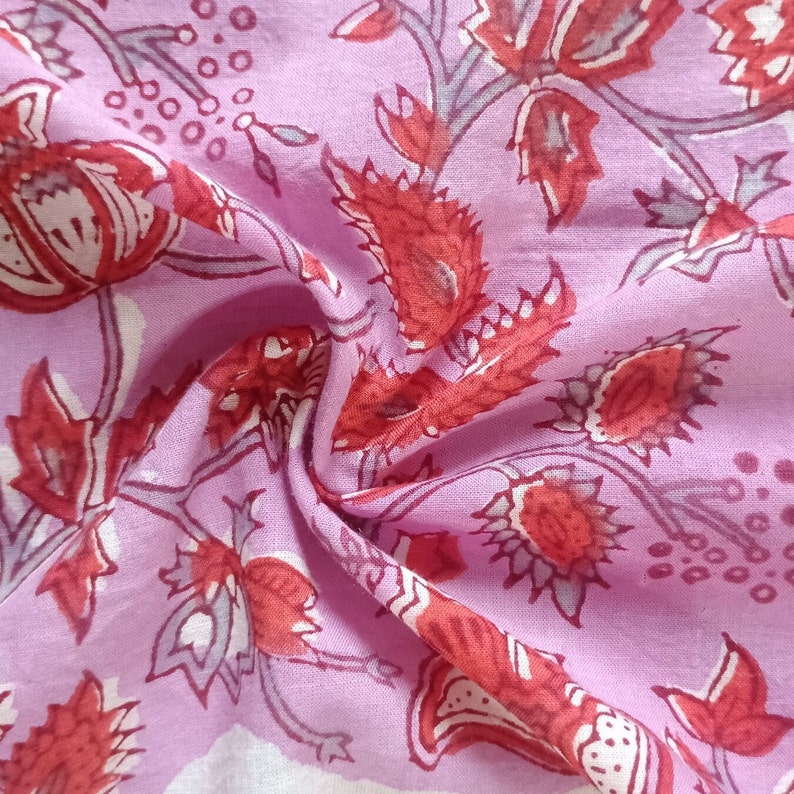 Indian Block Print Cotton Fabric-indian Cotton-hand Stamped Printing-by ...