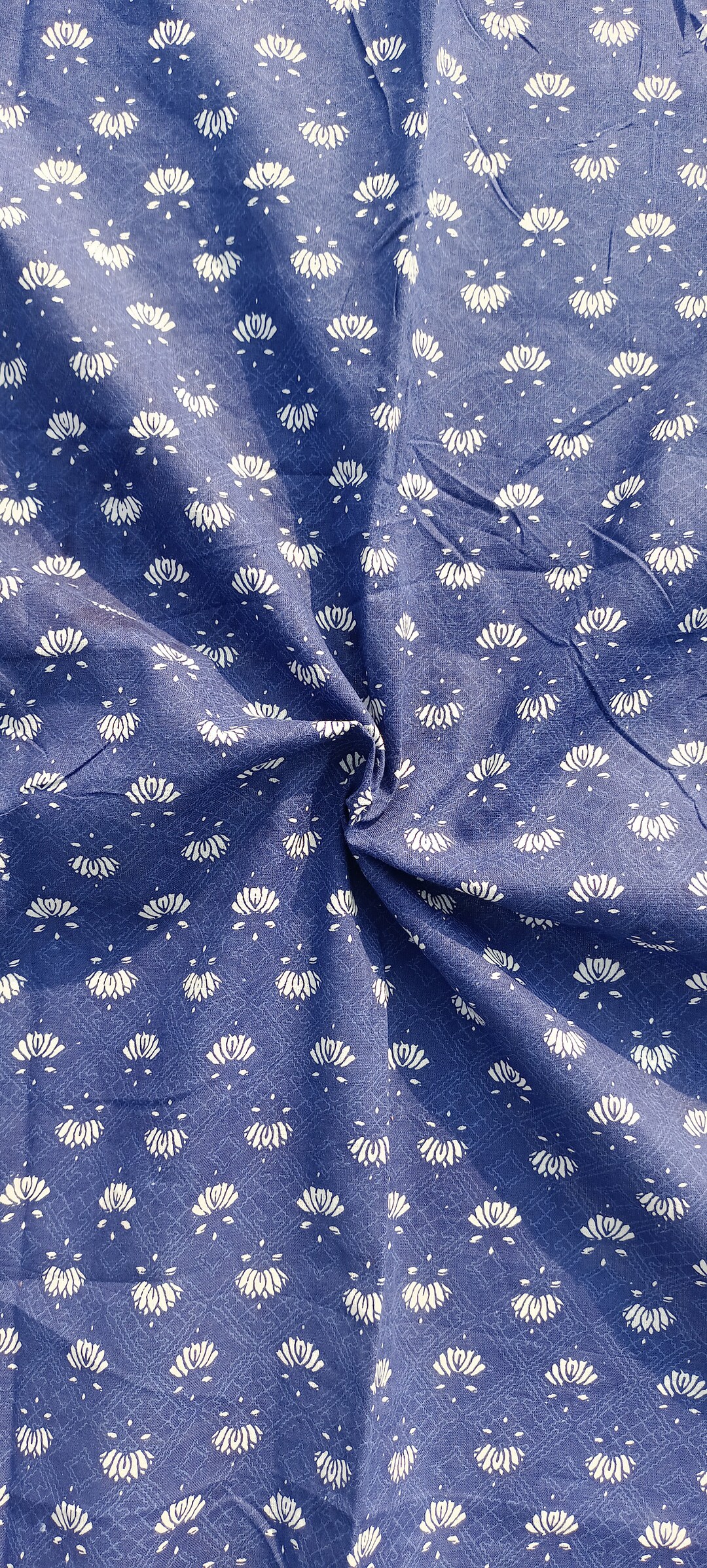 Indian Block Print Fabric By The Yard Indigo Blue Fabric Cotton Fabric 