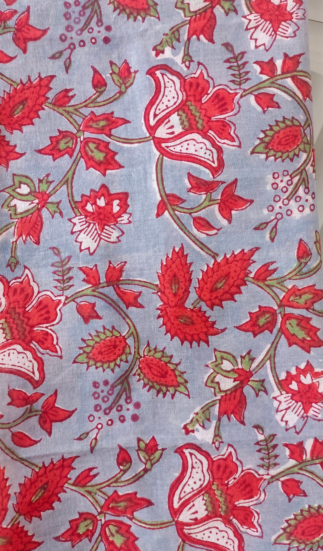 Indian Block Print Cotton Fabric-indian Cotton-hand Stamped Printing-by ...