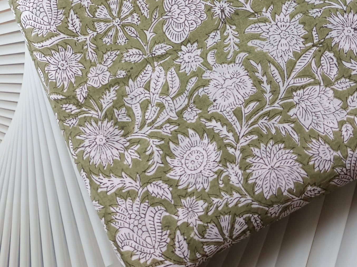 Indian Hand Block Print, Floral Print, Soft Cotton Fabric, Fabric ...