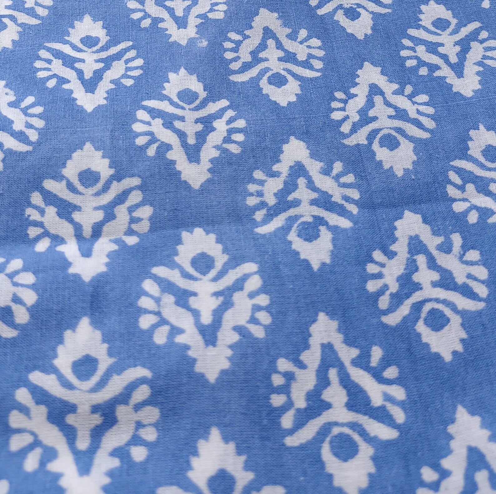 Indian Hand Block Flower Print Fabric, Dyed Fabric, Soft Cotton Fabric ...
