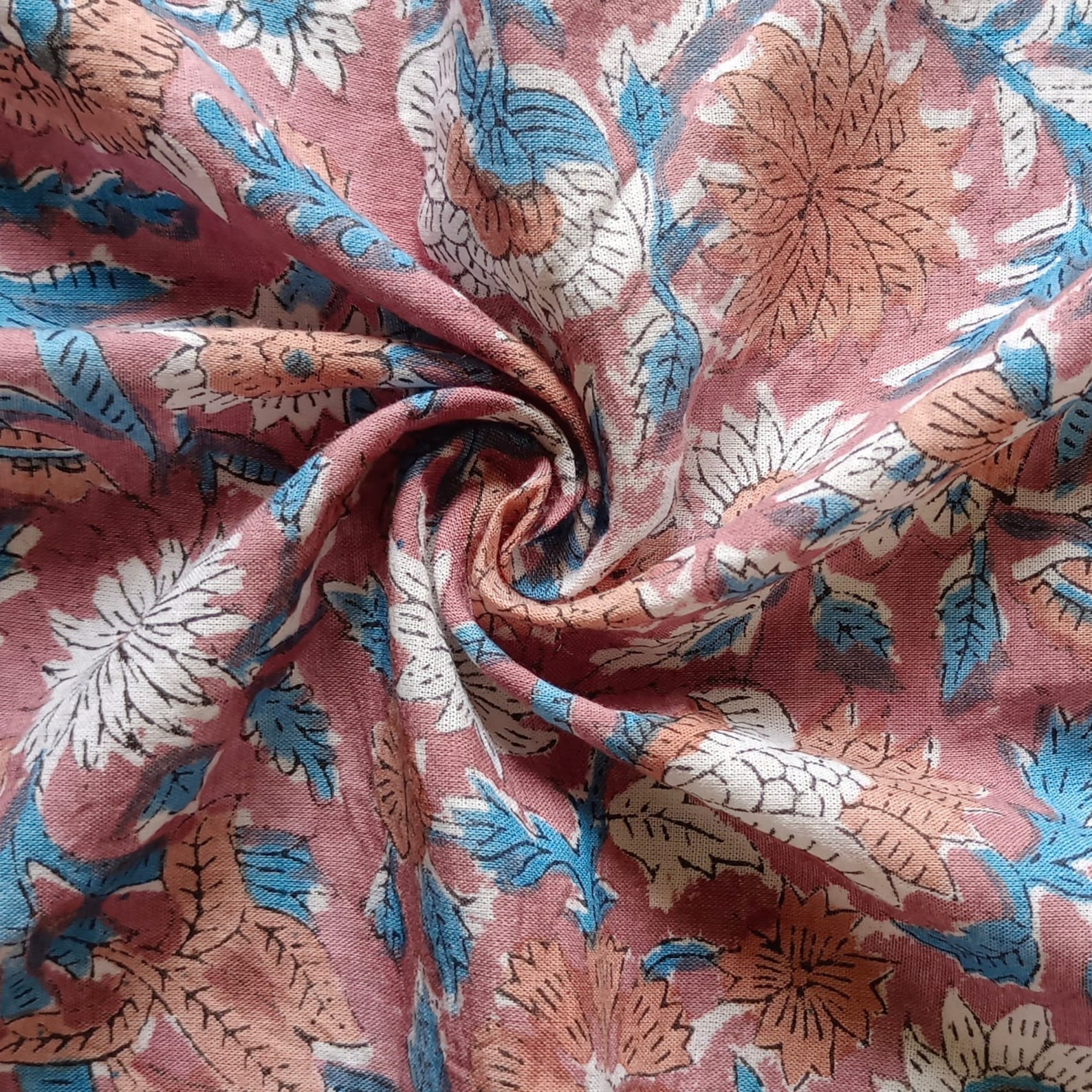 Traditional Hand Block Print Fabric-indian Cotton-hand Stamped Printing ...