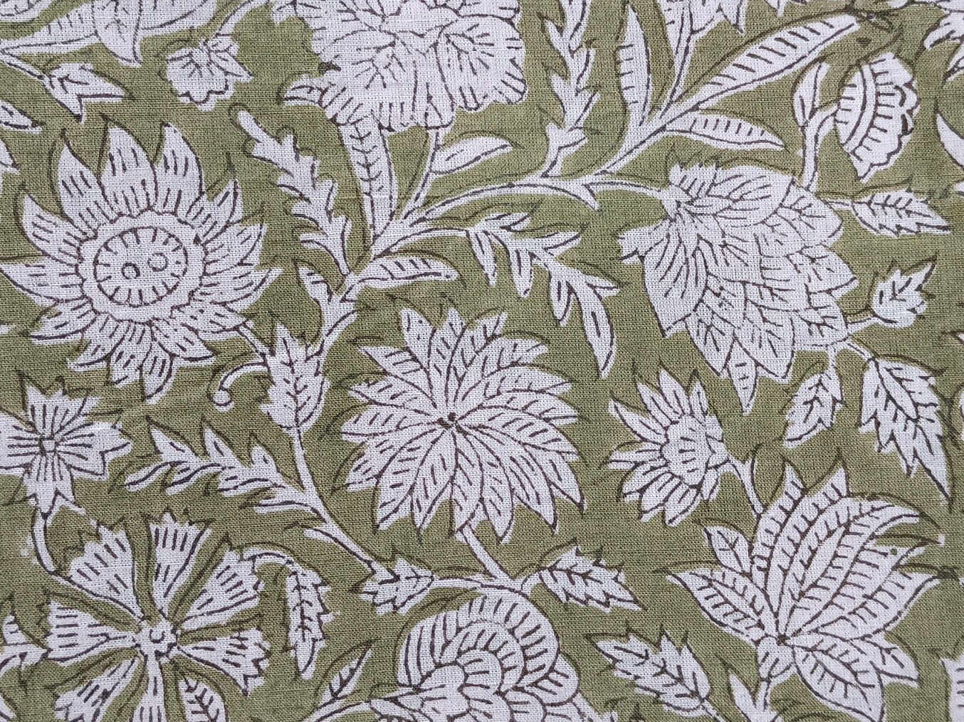 Indian Hand Block Print, Floral Print, Soft Cotton Fabric, Fabric ...