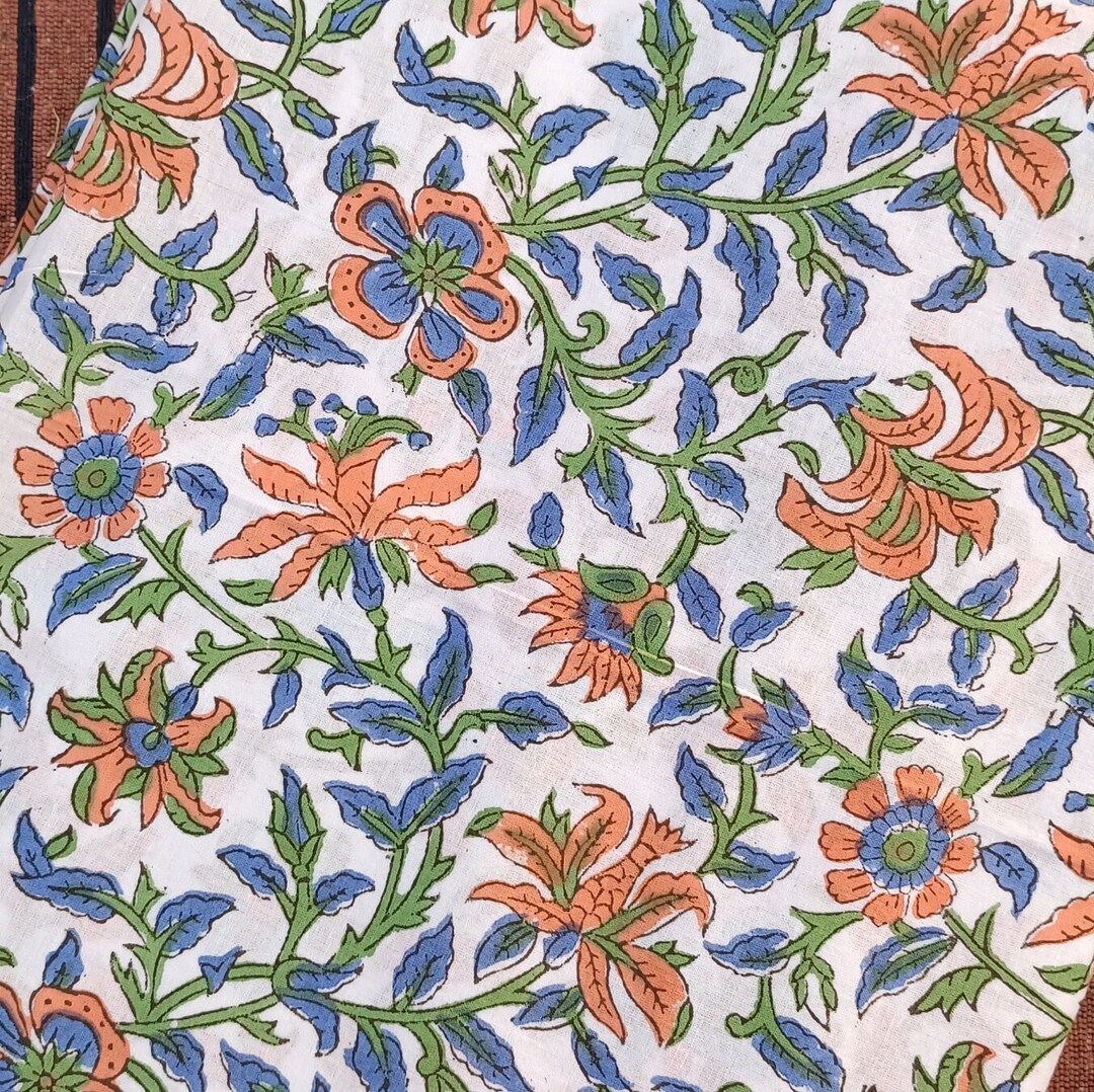 Indian Hand Block Print Soft Fabric by the Meter, 100 % Pure Cotton ...