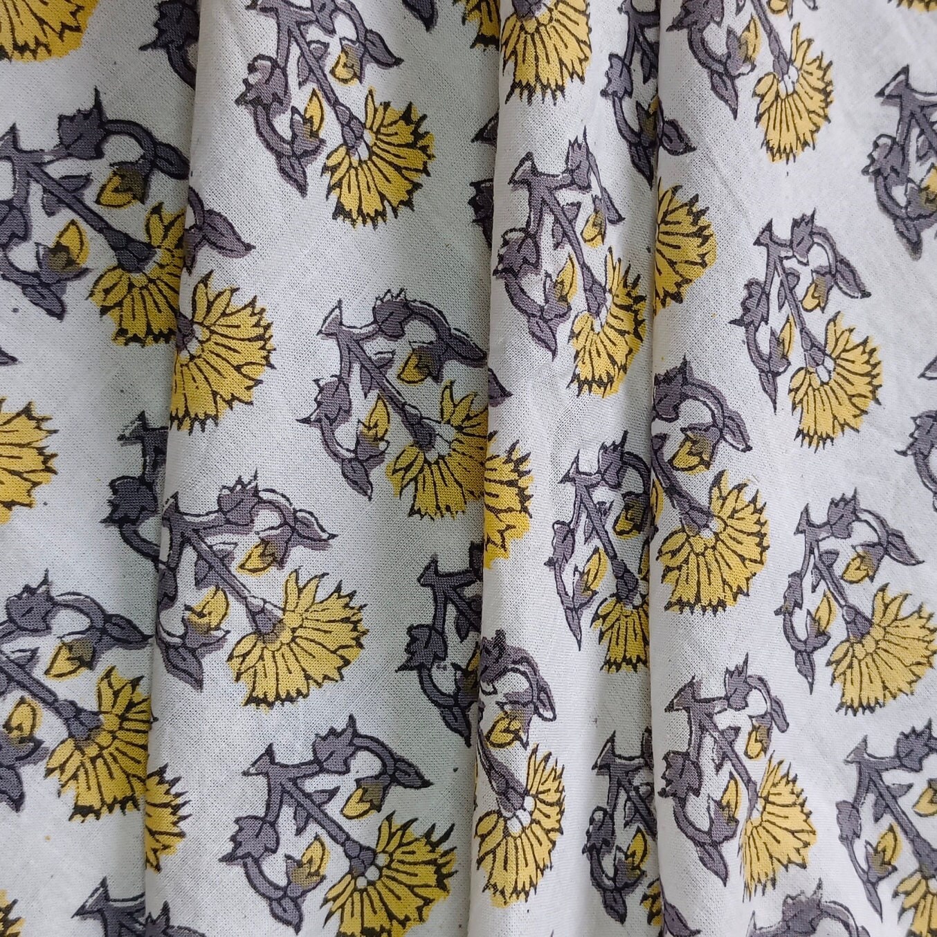 Traditional Hand Block Print Fabric-indian Cotton-hand Stamped Printing ...