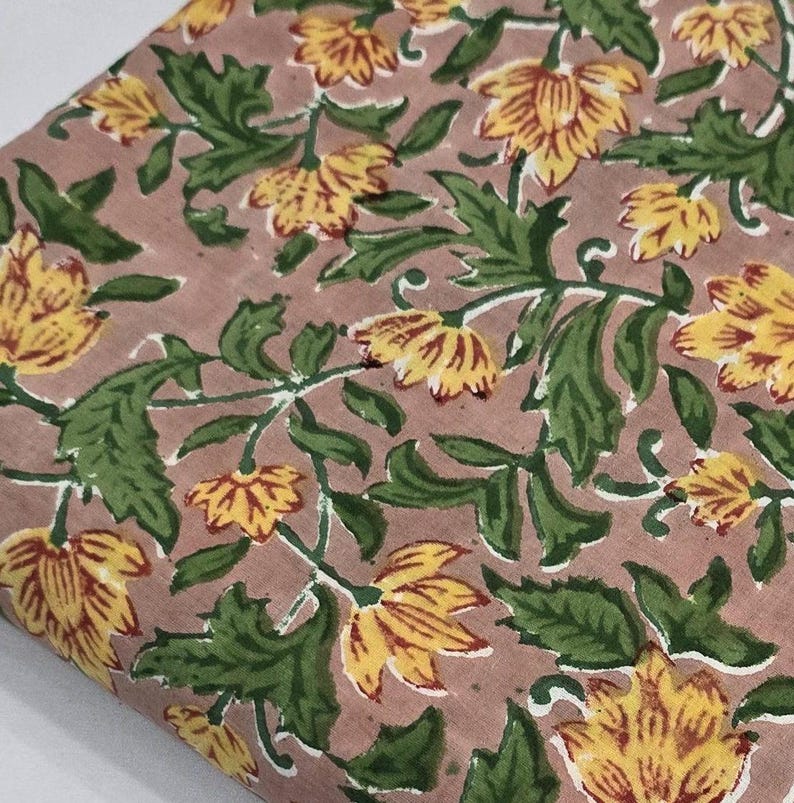 Organic Cotton Block Print Fabric | Fabric Buy Yards | Eco-friendly ...