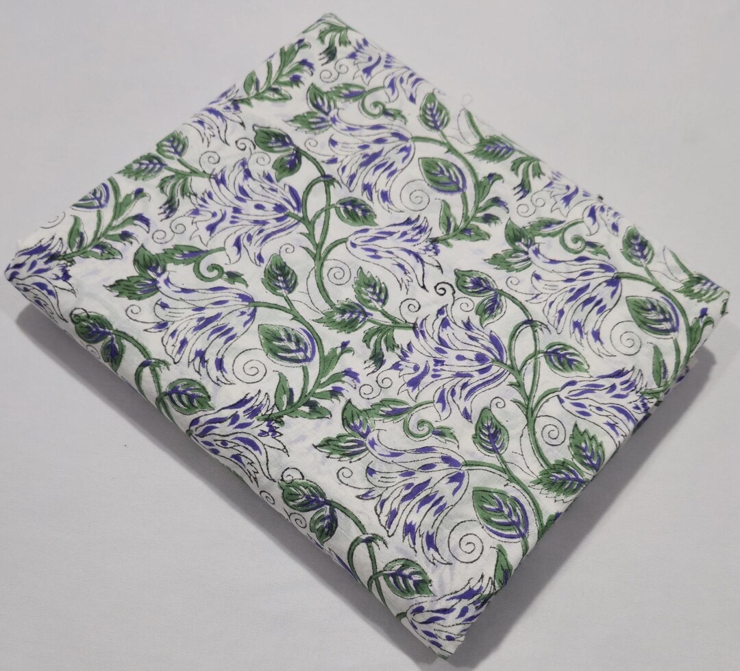 Ethnic Hand Block Print Cotton Fabric, Hand Print Lightweight Fabric ...